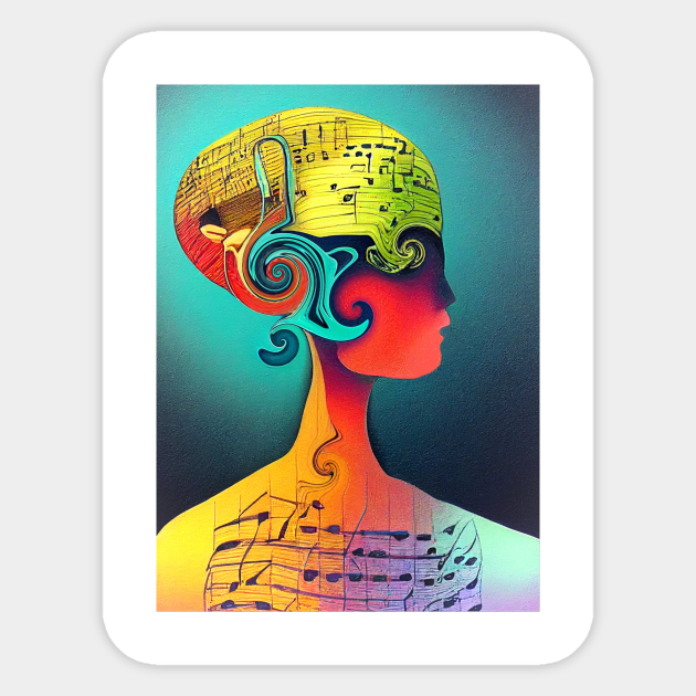 Music Notes On My Mind Surrealism Rectangle Design Music Notes Mind Surrealism Rectangle